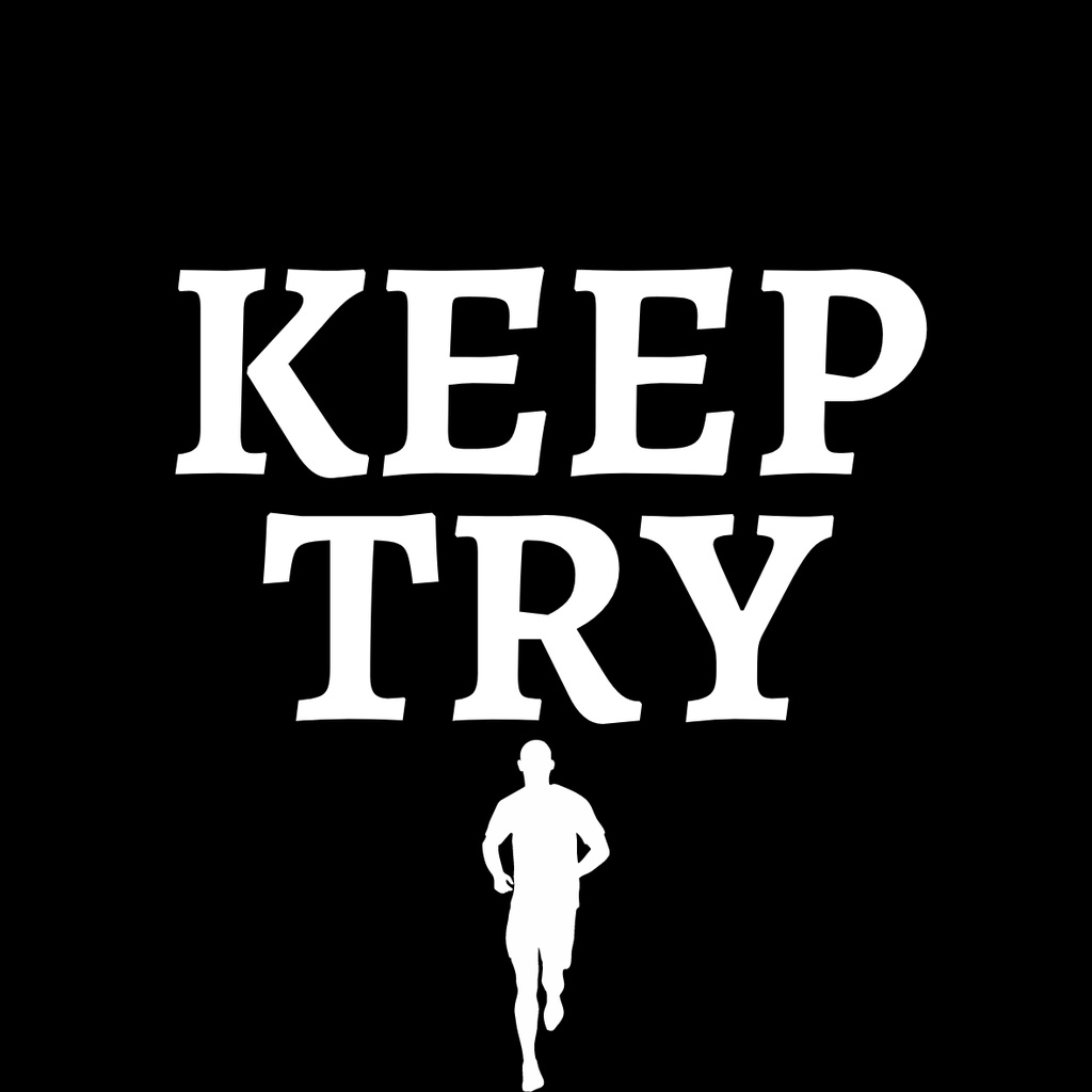 Keep Try Black Stickers - RM0.90 FOR 1 UNIT ONLY (HARGA UNTUK SATU UNIT ...