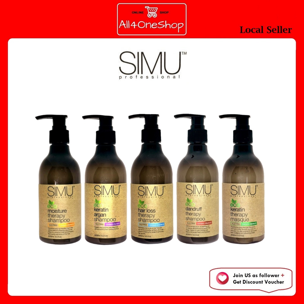 SIMU PROFESSIONAL SHAMPOO / CONDITIONER MASK 250ML ( MOISTURE , KERATIN ...
