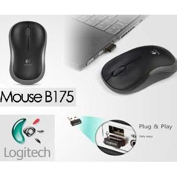 Logitech B175 Black Wireless USB Optical Mouse [100% ORIGINAL] | Shopee Malaysia
