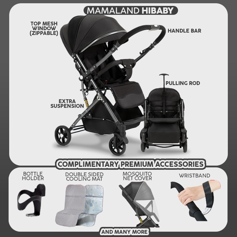 Mamaland Hibaby Two Way Facing Parent Facing Travel Compact Fold Baby ...