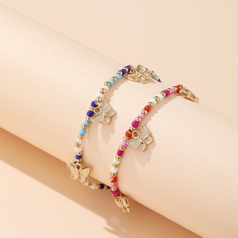 17km Bohemian Beads Bracelet Set Shell Flower Butterfly Colorful