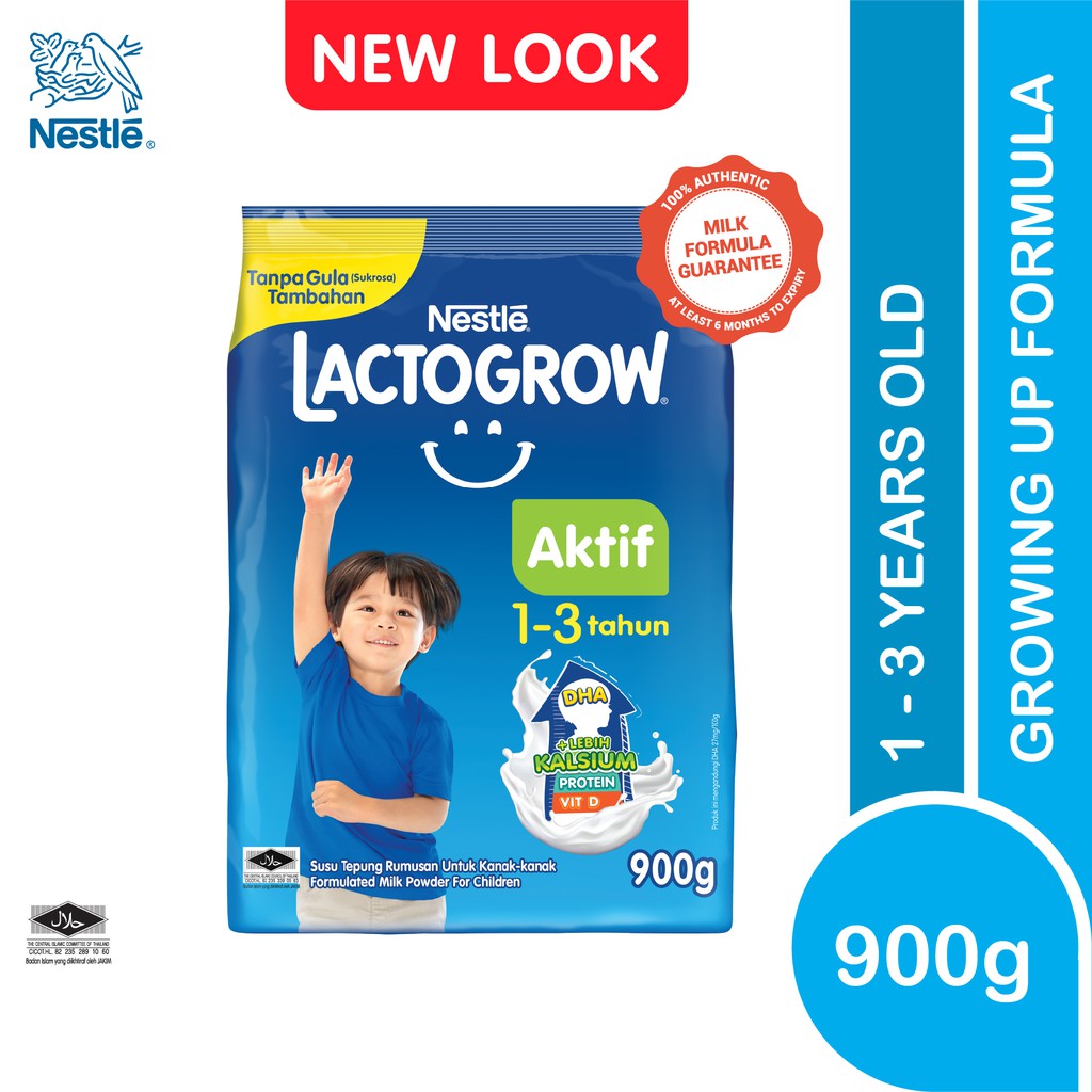 Nestle Lactogrow Aktif 1-3 (900g) | Shopee Malaysia