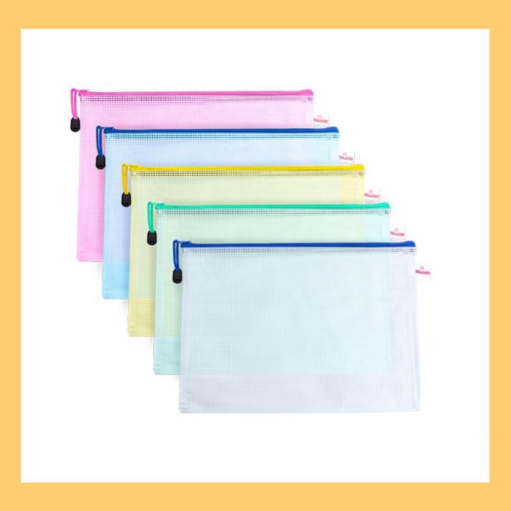 A4 PVC Zipper File Transparent Bag/Document File | Zip File A4 ...