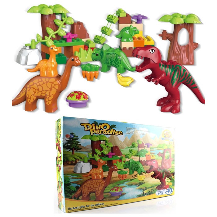 Dino Paradise Blocks (40 Pcs) | Shopee Malaysia