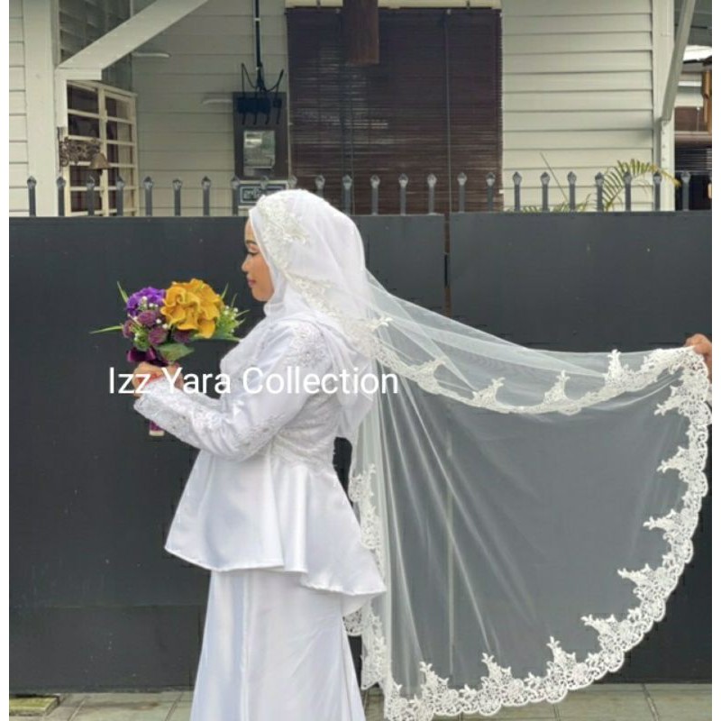 High Quality Lace Veil | Veil Pengantin | Veil Nikah | Veil Sanding ...