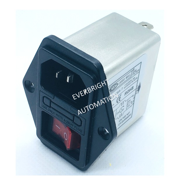 IEC60320 C14 Panel Power Inlet Socket with Rocker Switch & EMI Noise ...