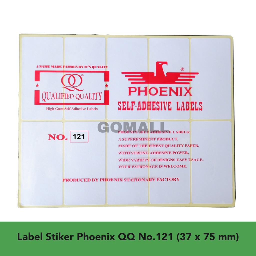 Phoenix QQ Sticker Label No.121 Invitation Name Price Paper 37 x 75 mm ...