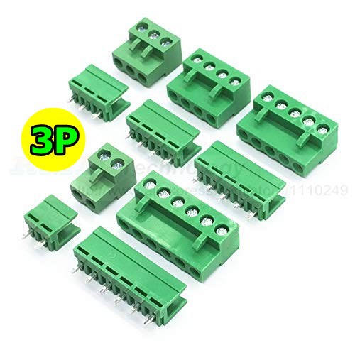HIJAU Terminal Block Plugable Connector 5.08 mm 3 pin Green Screw 3p Straight | Shopee Malaysia