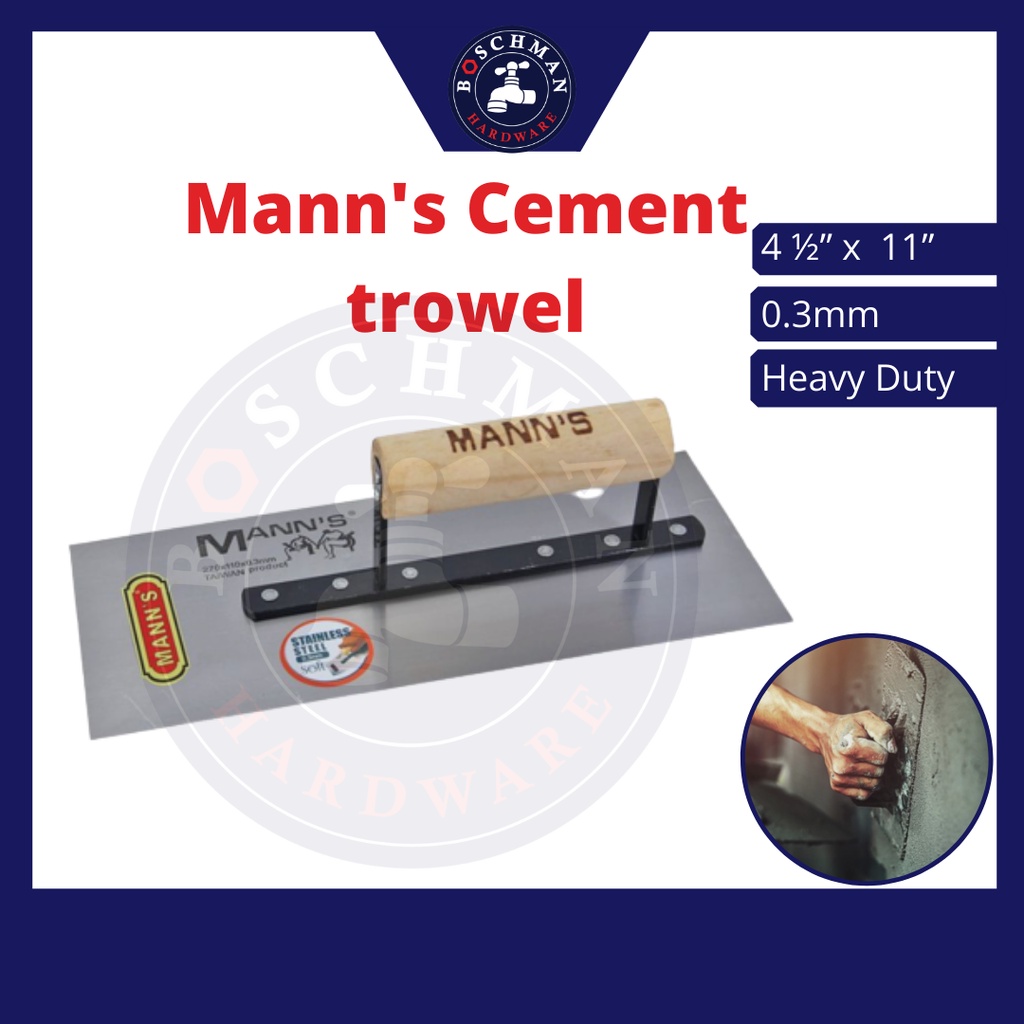 Mann's Cement Trowel Plastering Trowel Soft Trowel Stainless Steel Blue ...