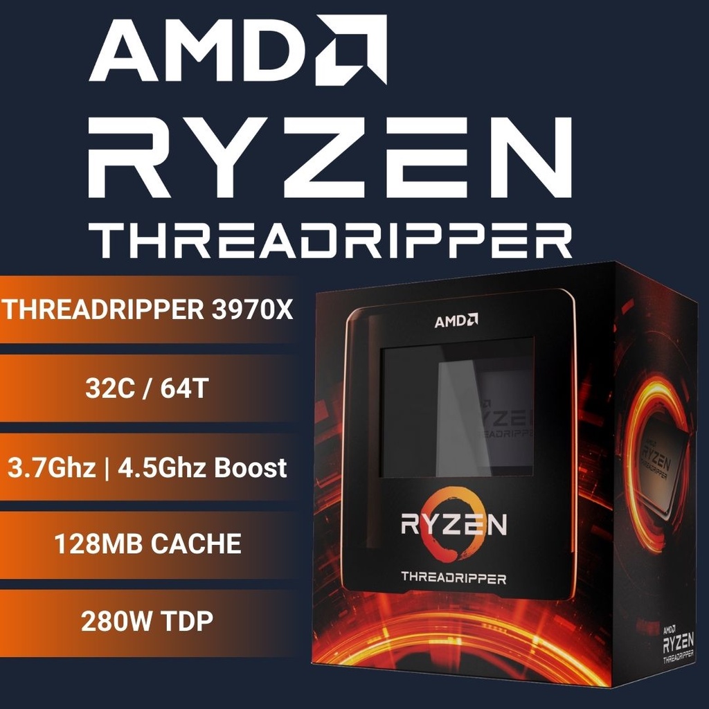 AMD Ryzen Threadripper 3960x 3970X 3990X TRX4 Processor or Options ...