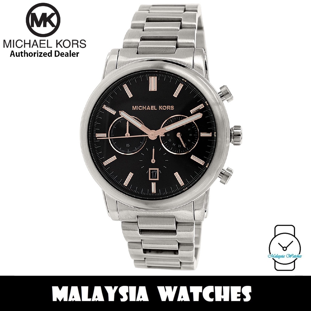 (100% Original) MICHAEL KORS MK8369 Pennant Quartz Chronograph Grey ...