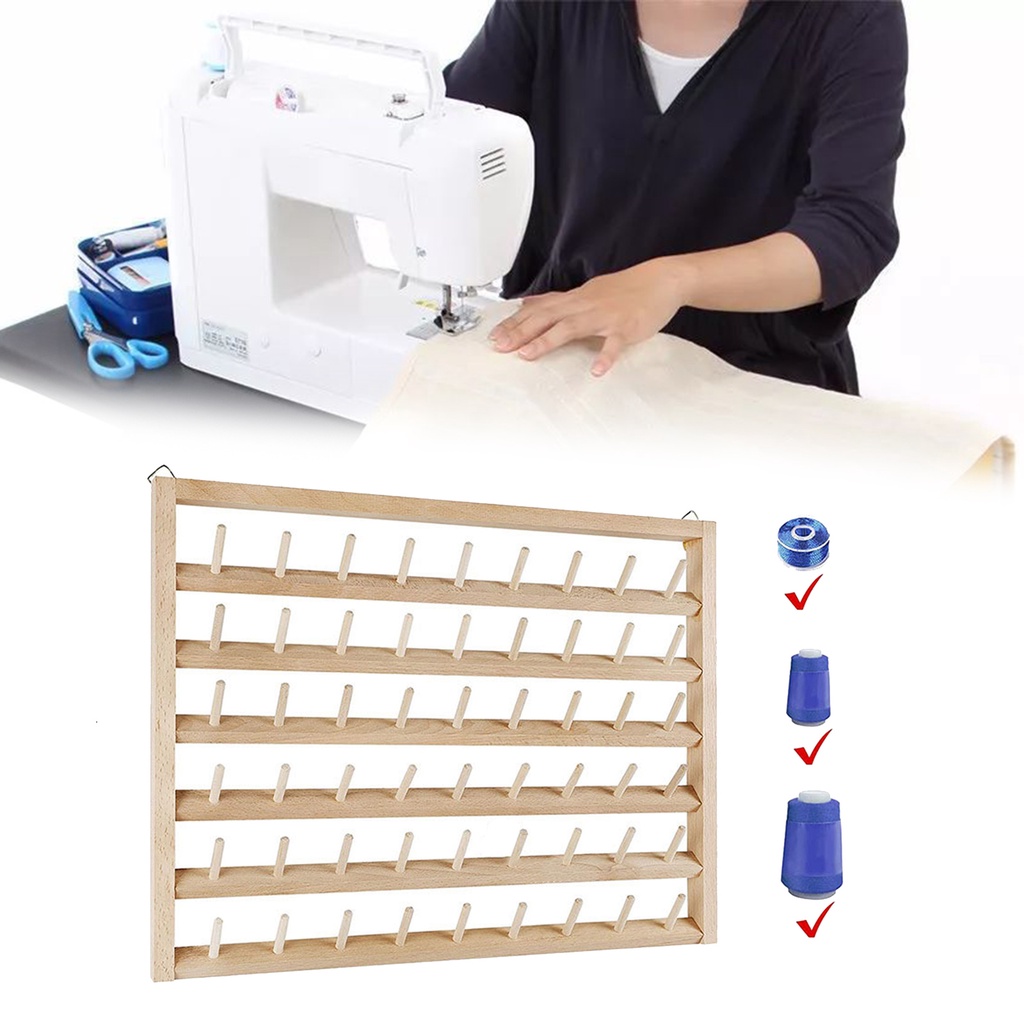 [simpleloveMY] Wall Mount Hanging 54 Thread Holder Multi-Spool Sewing ...