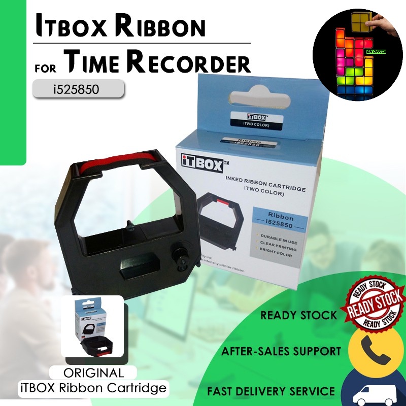 iTBOX i525850 Time Recorder Ribbon Cartridges Punch Card Ribbon Time ...