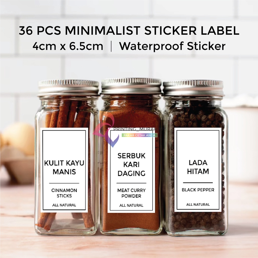 36 PCS MINIMALIST STICKER LABEL WATERPROOF | 4cm x 6.5cm | STICKER ...