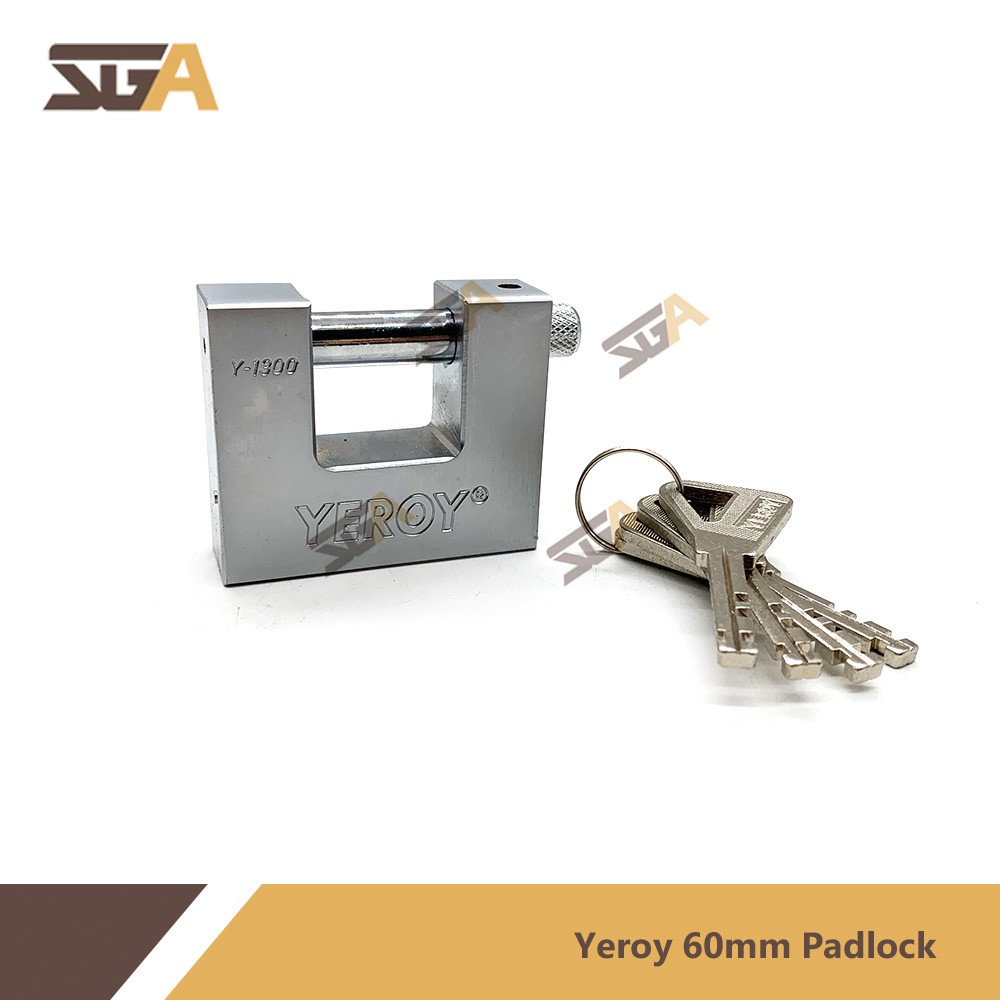 Yeroy (Italy) 60mm Anti-D Type Cut Shackle Pad Lock KUNCI Pintu Y-1300 ...