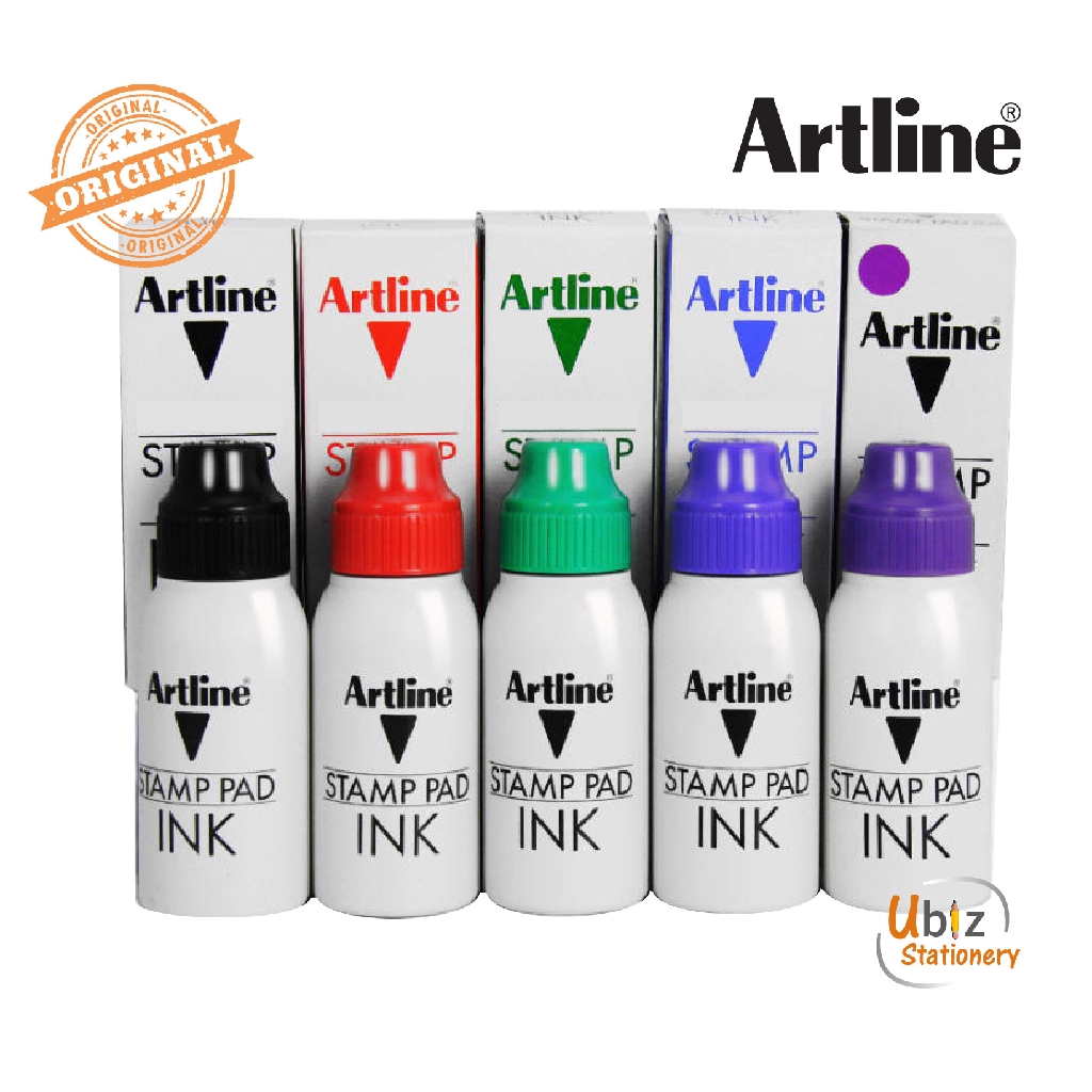 Artline Stamp Pad Ink 50ml - Blue/Black/Red/Green | Shopee Malaysia