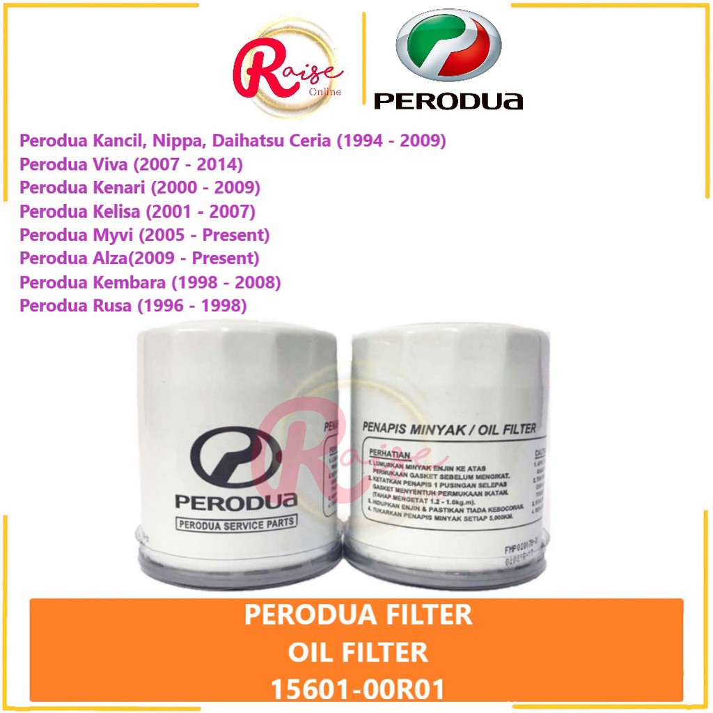 Perodua Oil Filter 15601-00R01 (MYVI/ VIVA/ KANCIL /KELISA /ALZA ...