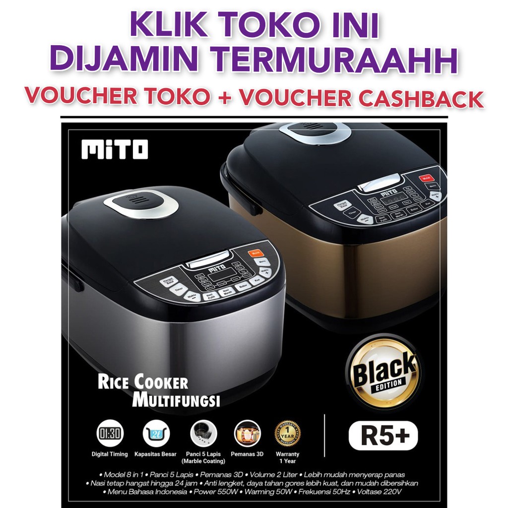 Mito Digital Rice Cooker R5+ R5 R-5 Black Edition Official Warranty ...