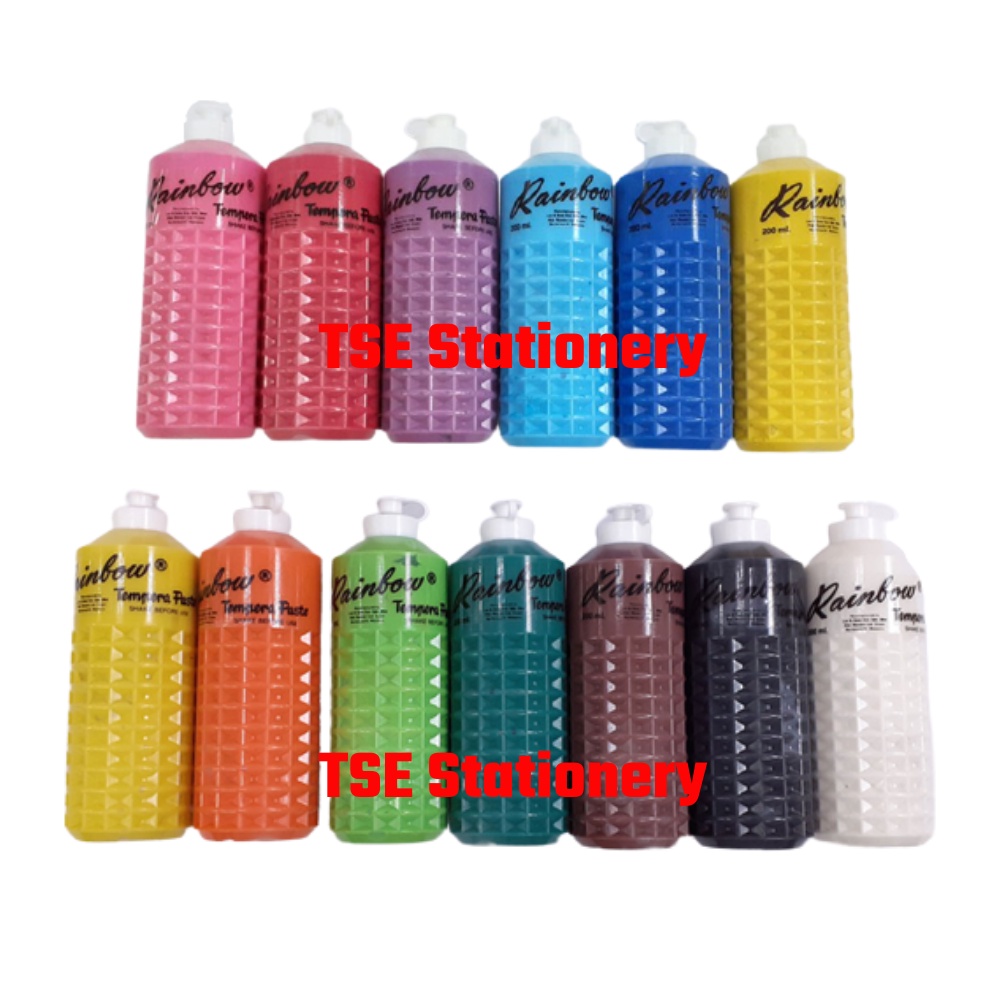 NIKKI Rainbow Non Toxic Tempera Paste Colour Paint 200ml Poster Colours ...
