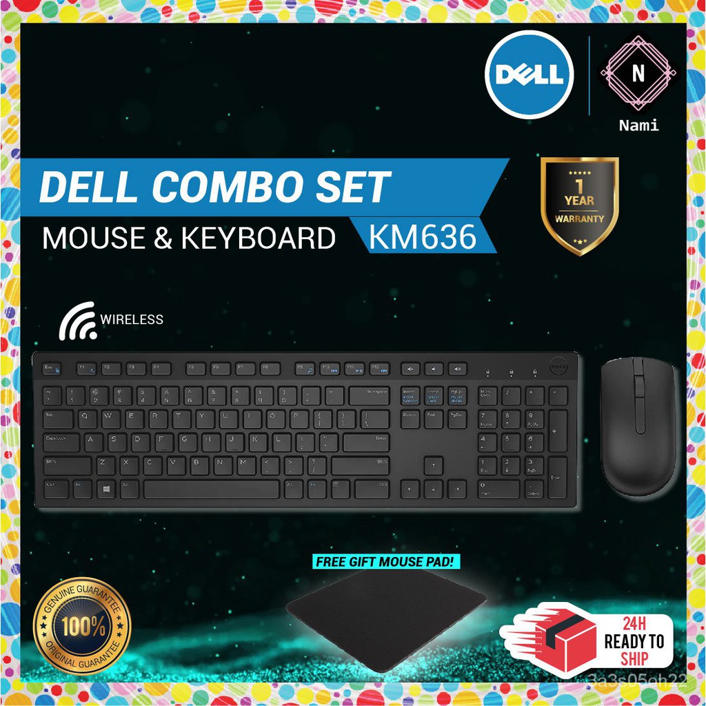 phcE Original Dell Wireless Keyboard and Mouse Combo - KM636 (Double ...