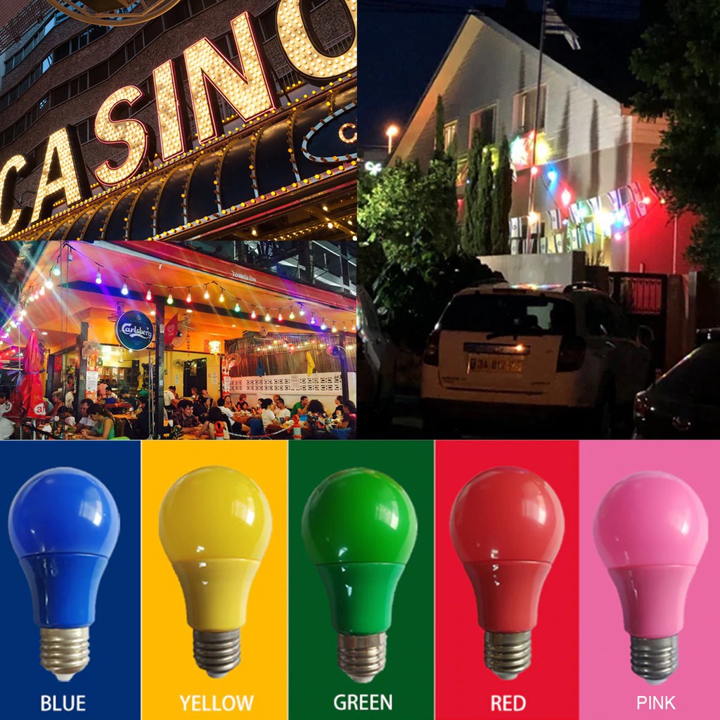 IWACHI LED Color Bulb Ping-Pong Lamp Color Size 7W E27 Model IWC-BULB ...