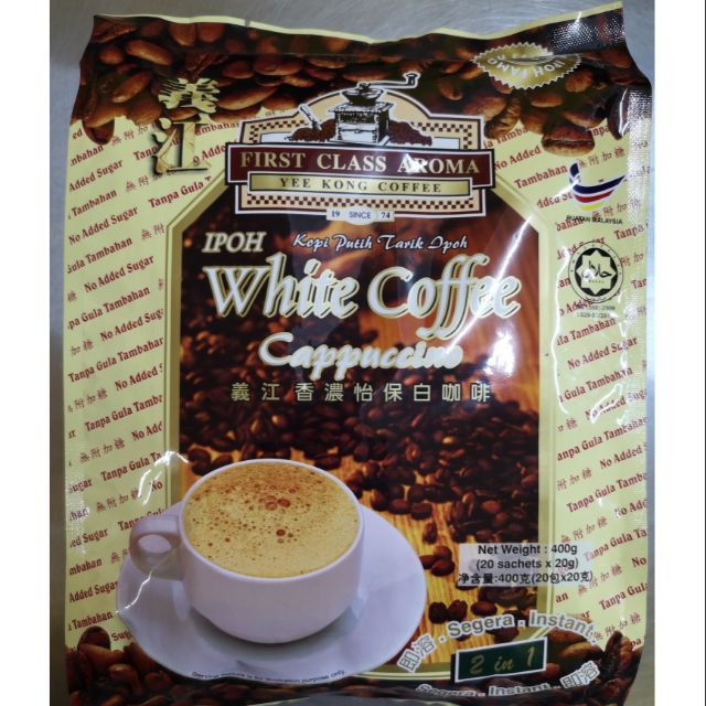 Yee Kong 2 in 1 Ipoh First Class Aroma White Coffee (No Added Sugar) 義江2合1怡保白咖啡 (无糖) 400G ...