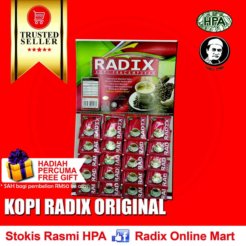 HPA COFFEE RADIX ORIGINAL / KOPI RADIX PAPAN 20 x 23g | Shopee Malaysia