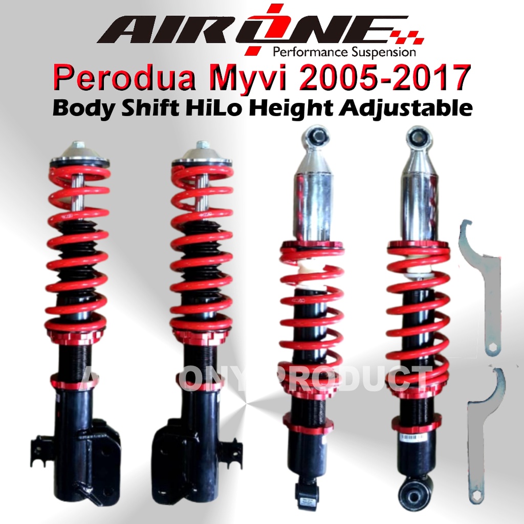 AIRONE Perodua Myvi 2005-2017 Adjustable Absorber Hi-Lo Bodyshift Soft ...