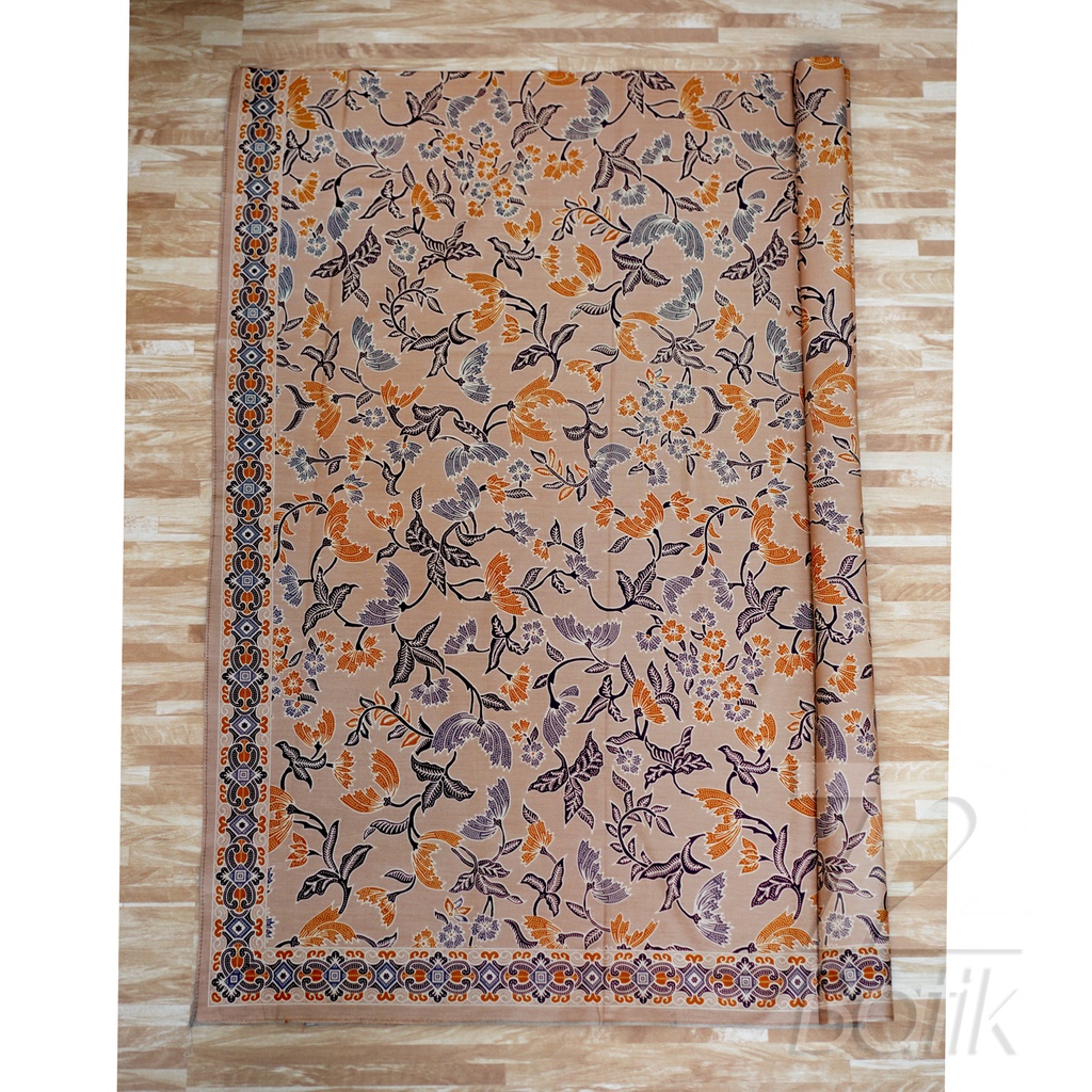 KATUN PREMIUM BATIK FABRIC Cotton Material Flower Motif Color Cream ...