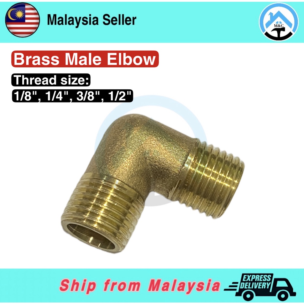 Brass Fitting Male Elbow Thread: 1/8",1/4",3/8",1/2" Brass Elbow Join ...