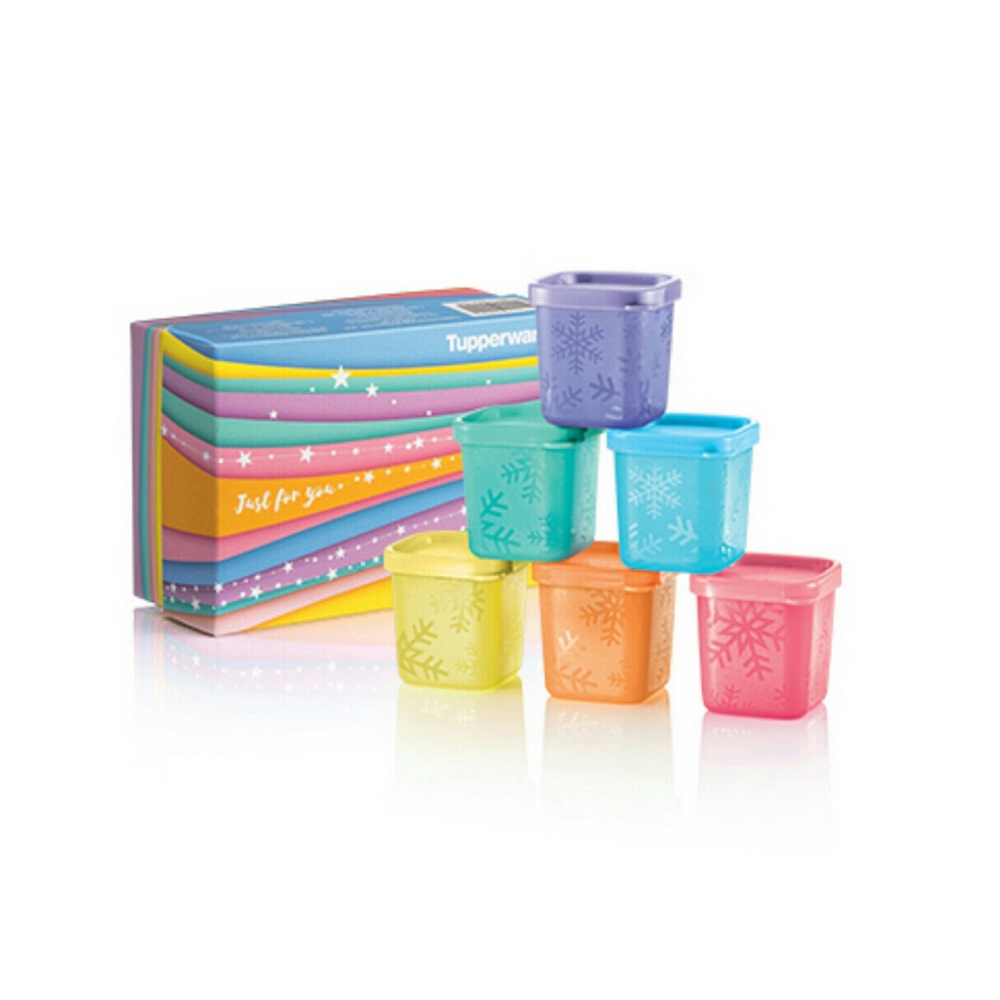 Tupperware Rainbow Cubes Gift Set (6) 80ml | Shopee Malaysia