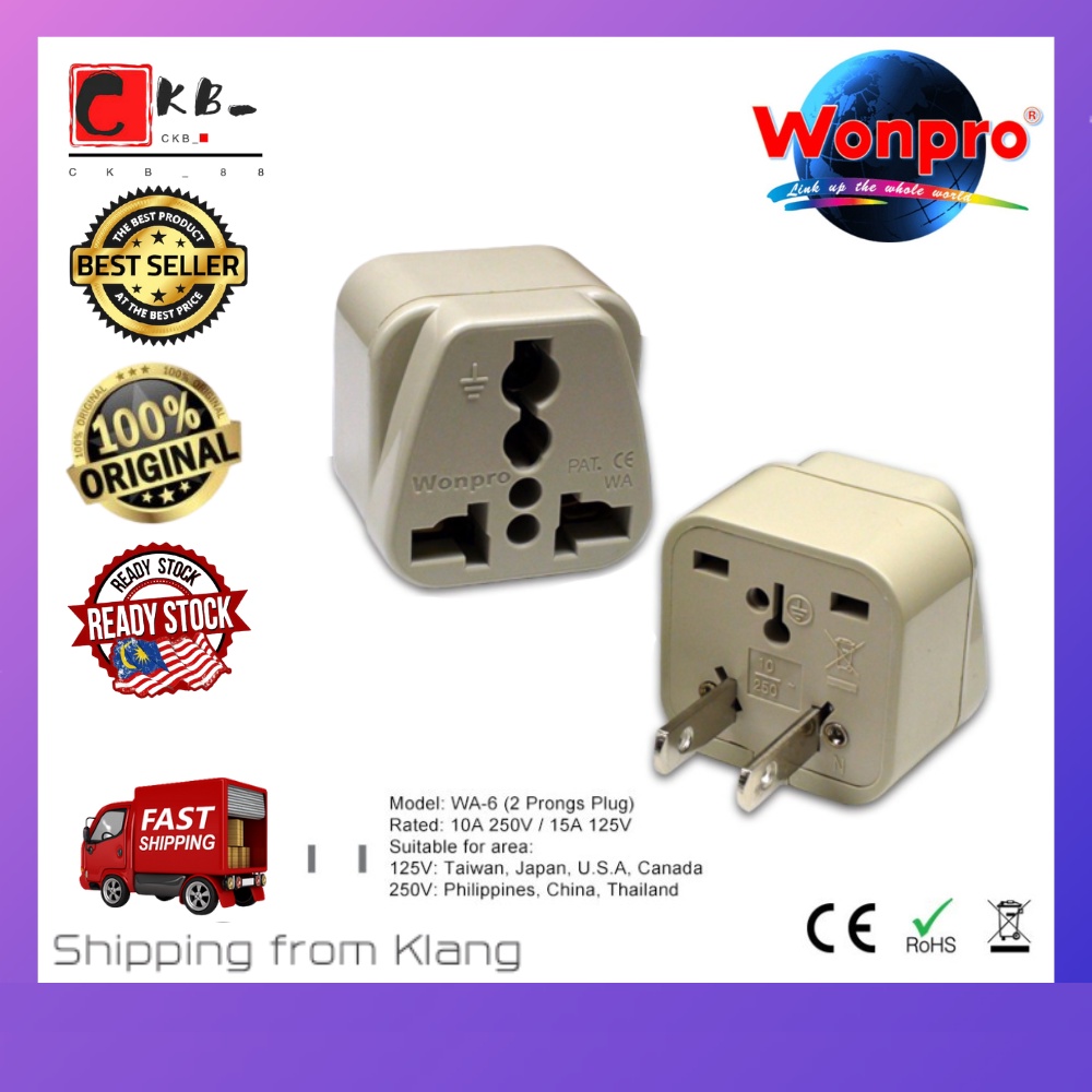 🔥Original🔥Taiwan WONPRO, Universal Travel Adapter WA-6 | Shopee Malaysia