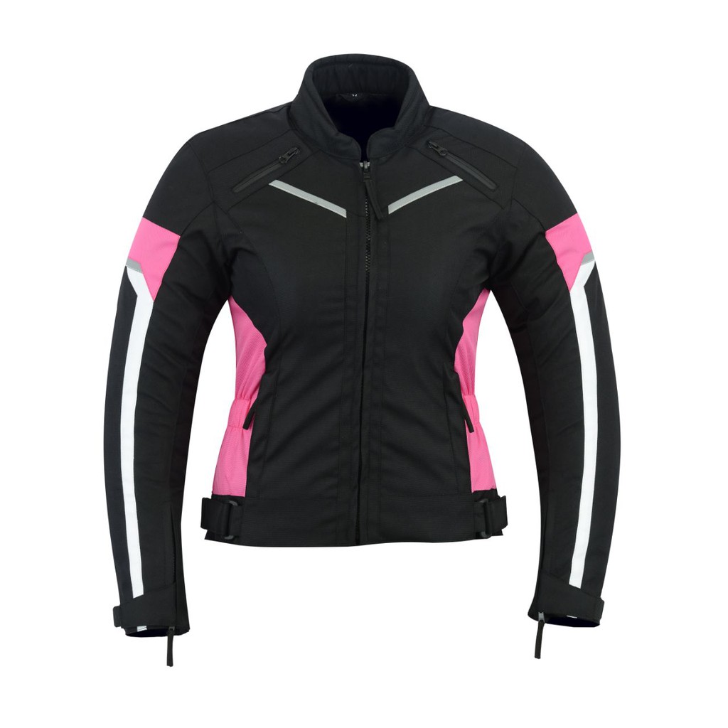 WOMENS MOTORCYCLE ARMORED HIGH PROTECTION WATERPROOF JACKET BLACK ARMOR ...