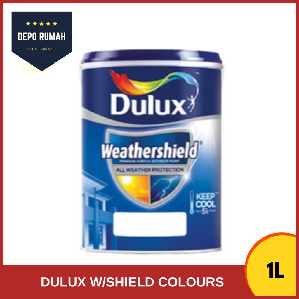 1Litre ICI Dulux Weathershield 15004 White & colours 1L (Cat Dinding ...