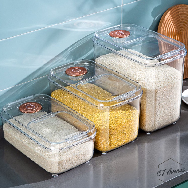 CT Large Capacity Transparent Rice Storage Box Multipurpose Box ...