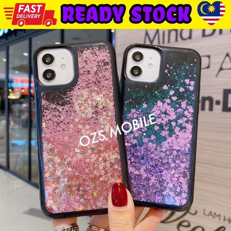 REDMI 9 9C 9T 10A glitter sand liquid pink purple fashion trendy luxury ...
