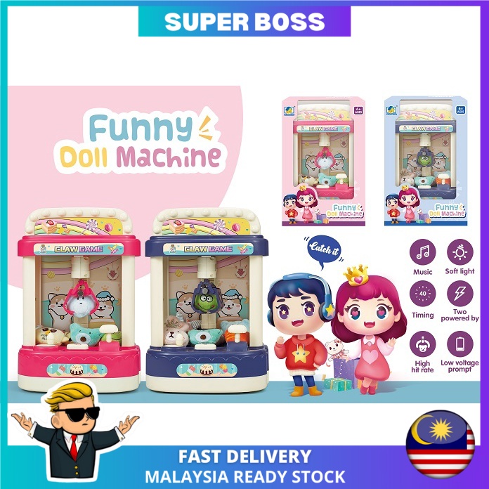 Kids Soft Toys Claw Machine Catch Grabber grab my doll Machine candy ...