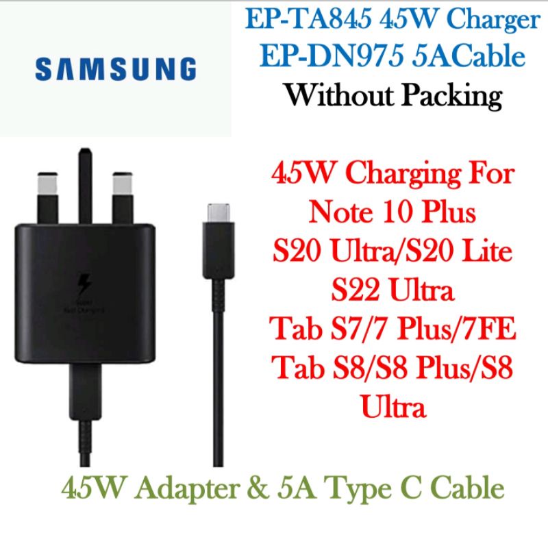 Samsung Original 45 Watt Charger With 5A Cable (without packing) EP ...