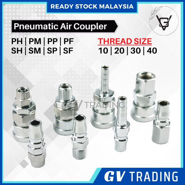 READY STOCK Air Hose Fitting 1/4" Air Compressor Hose Quick Coupler ...