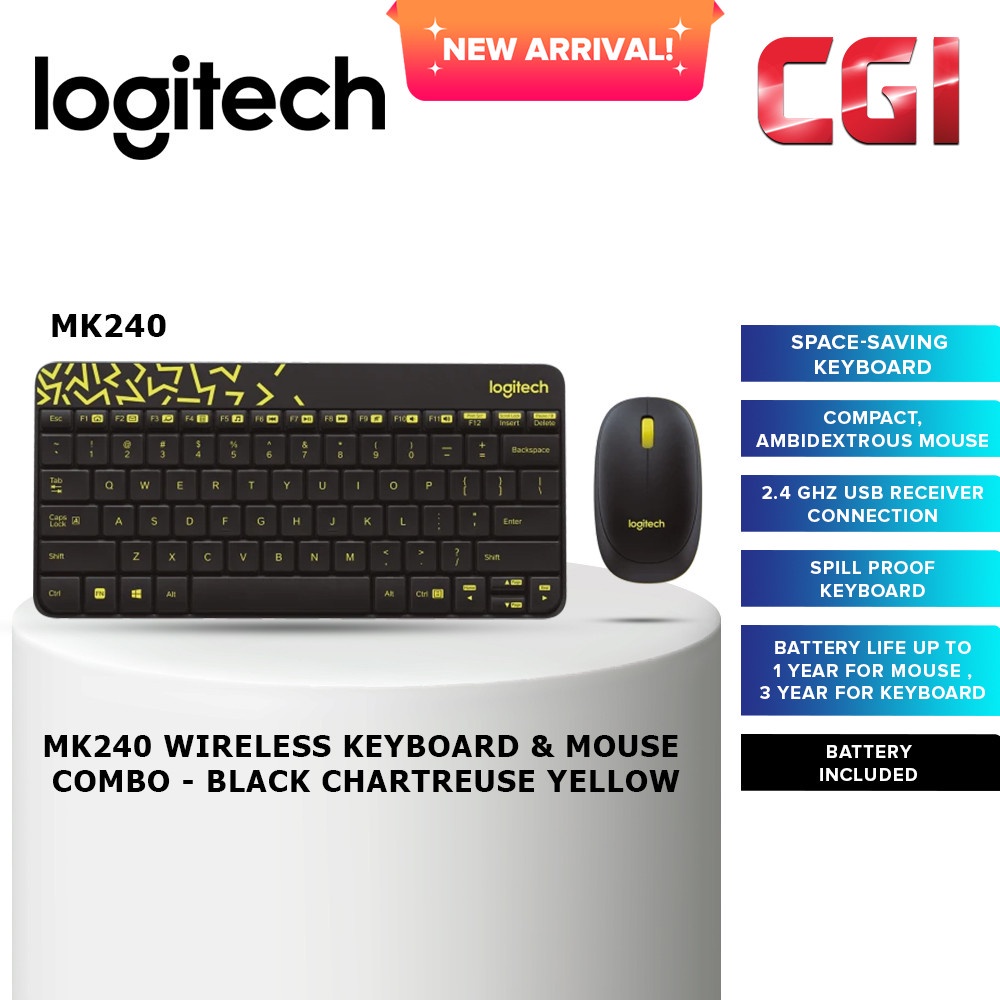 Logitech MK240 Nano Minimalist Wireless Keyboard And Mouse Combo - 920 ...