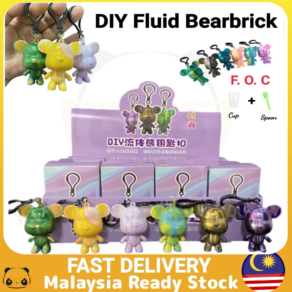 DIY Fluid Bearbrick Keychain Set 6.5cm/8cm Handmade Educational Toys ...