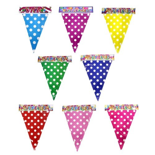 Polka Dots Happy Birthday Party Decoration Party Flags Banner (10pcs ...