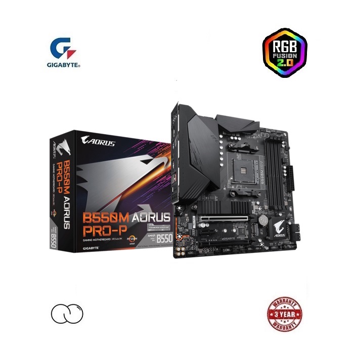GIGABYTE B550M AORUS PRO-P Gaming Motherboard / RGB Fusion 2.0 Mobo ...