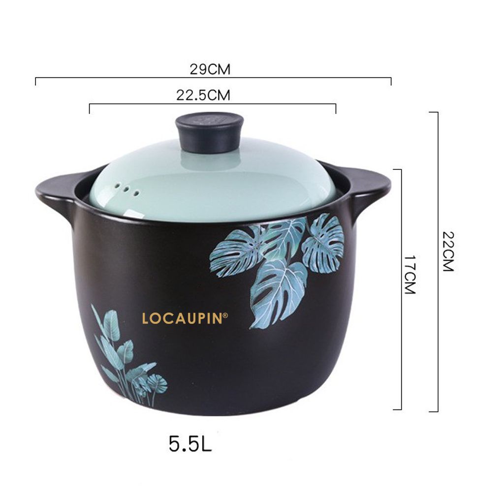 Locaupin Ceramic Stockpot, Stovetop Ceramic Cookware, Soup Pot Stew Pan ...