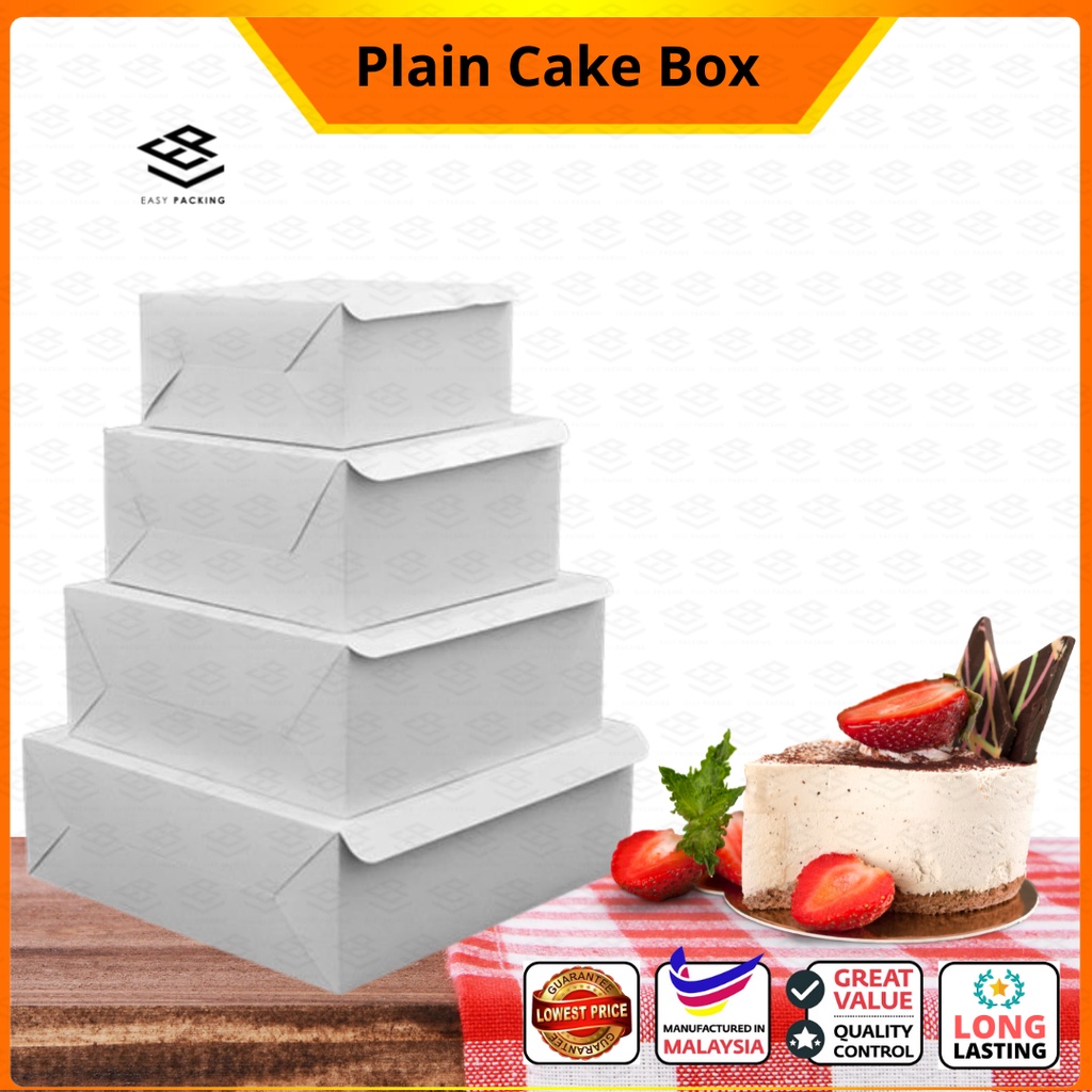 ( Food Gare Art Card 450g ) Plain Cake Box Without Window White Cake ...