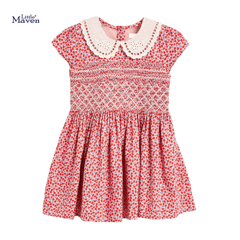 Little maven Girls Casual Dress 2022 New Fashion Princess Flowers Short ...