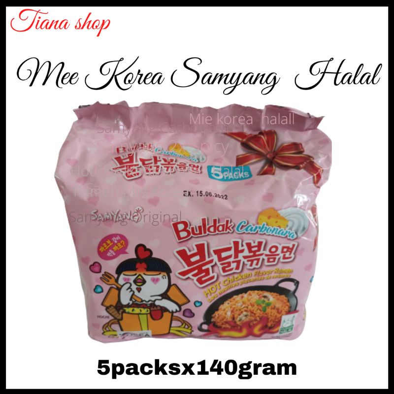 Halal Samyang Carbonara Cheese 2xspicy Original 5 Packs x140g/Hot Ramen ...