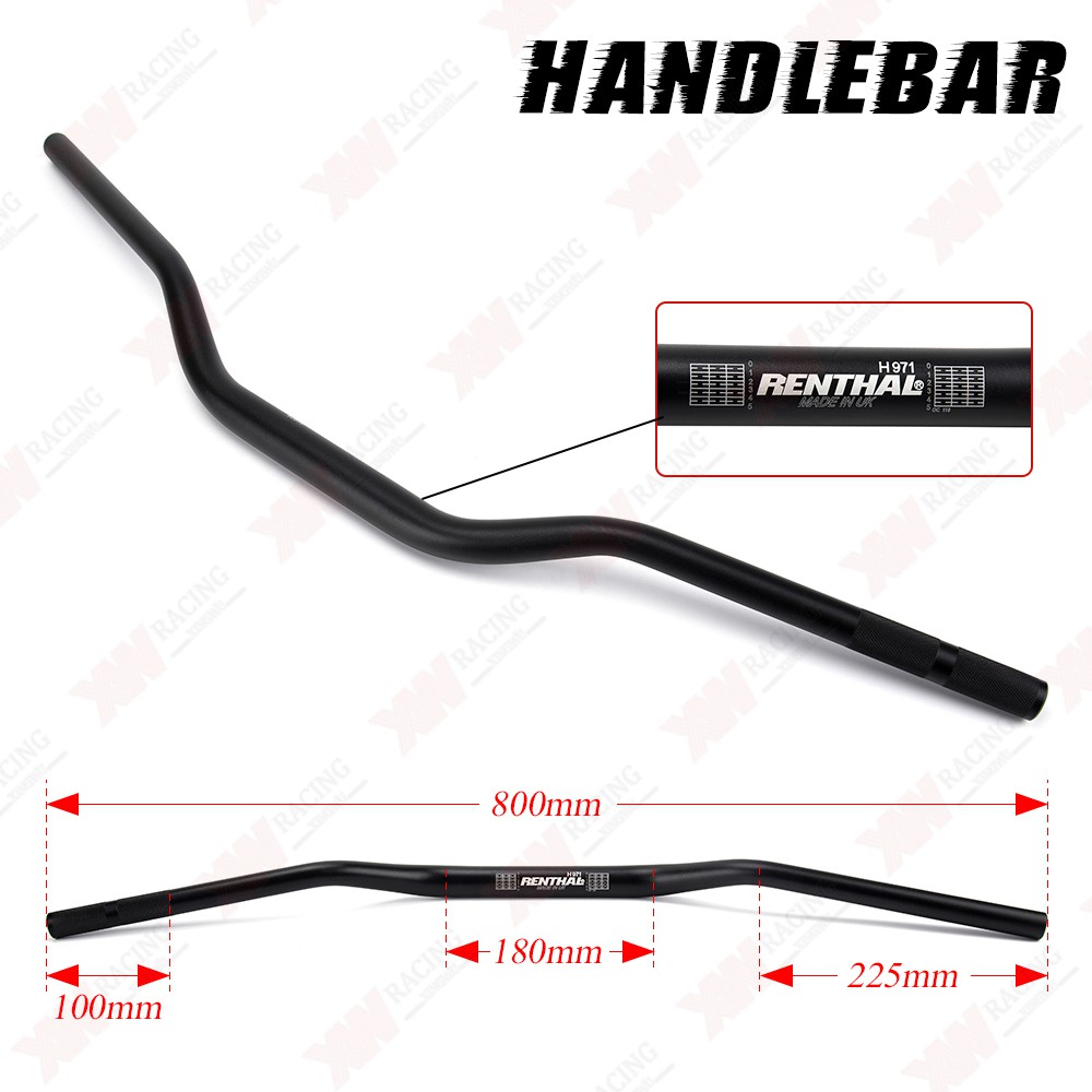 XW RACING Black Renthal Handlebar Bend Fat Bar 1 1/8" 28mm for KTM SX ...