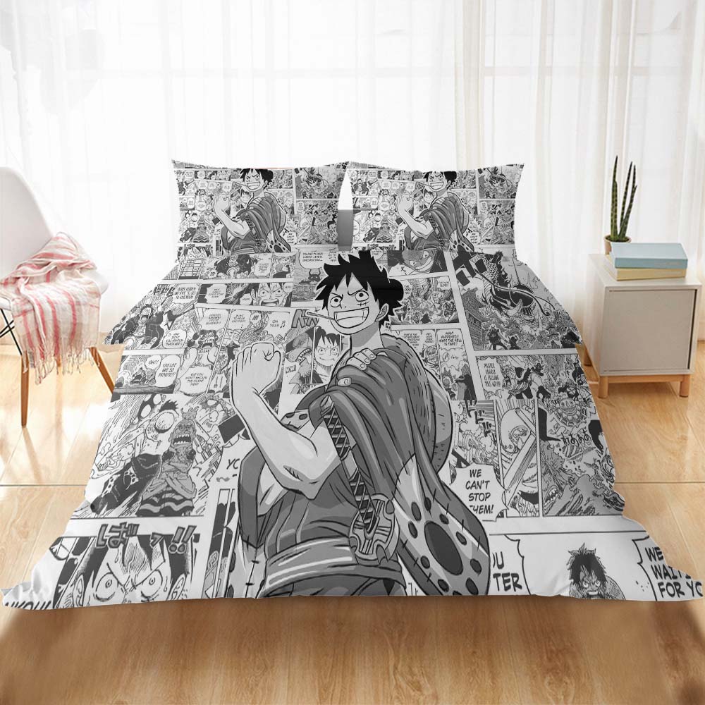ONE PIECE 3IN1 Bedsheet Set Single Double Size Bed Sheet Zoro Luffy Ace ...