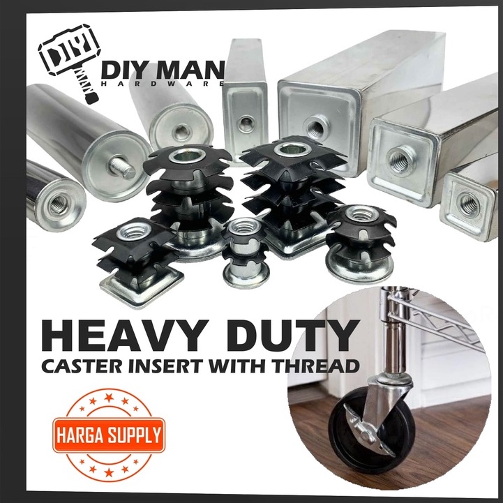 20pcs Heavy Duty Thread Caster insert / Wheel Roller / Furniture Caster ...